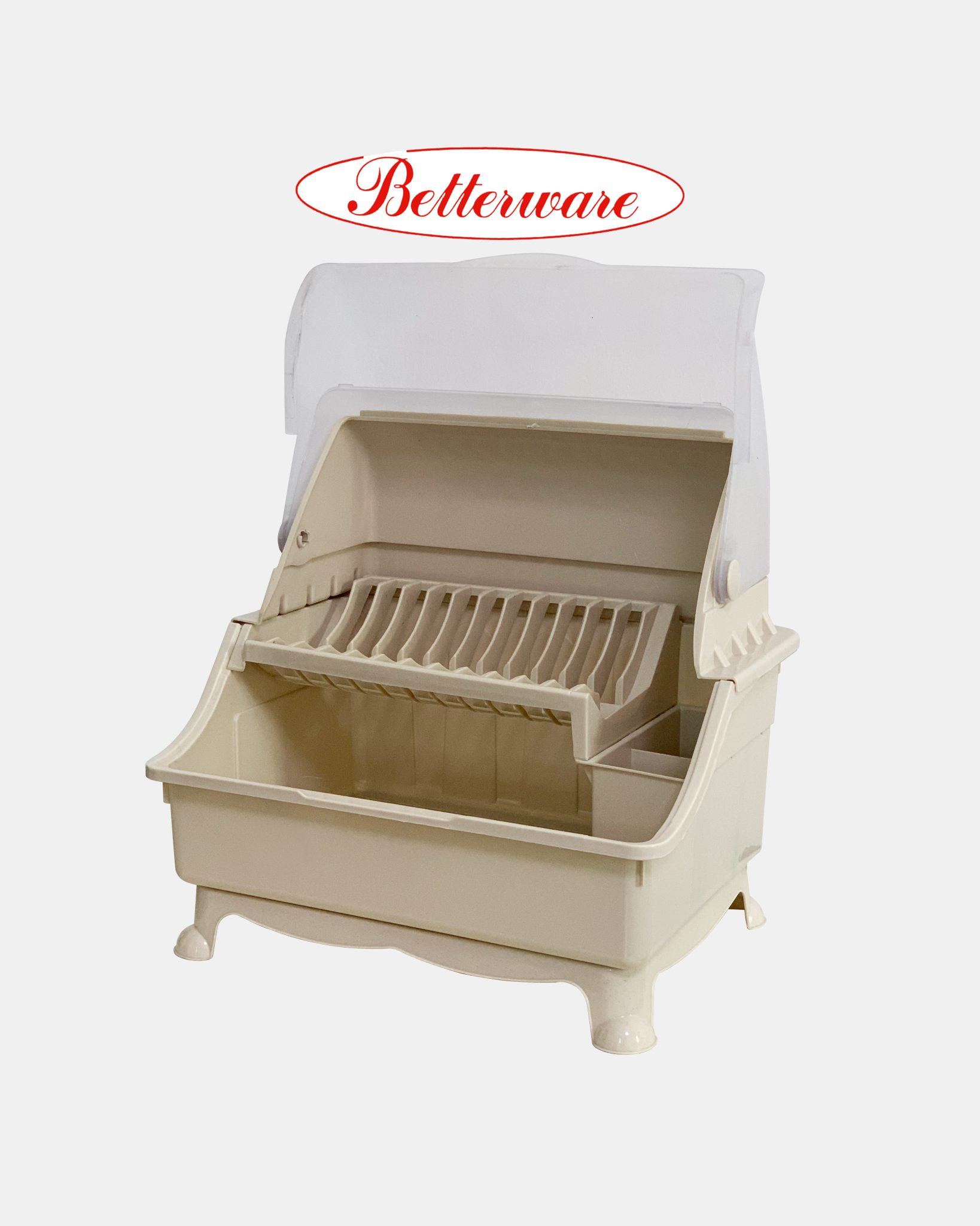 2 Tier Dish Drainer with Cover and Plates - Betterware Plastic